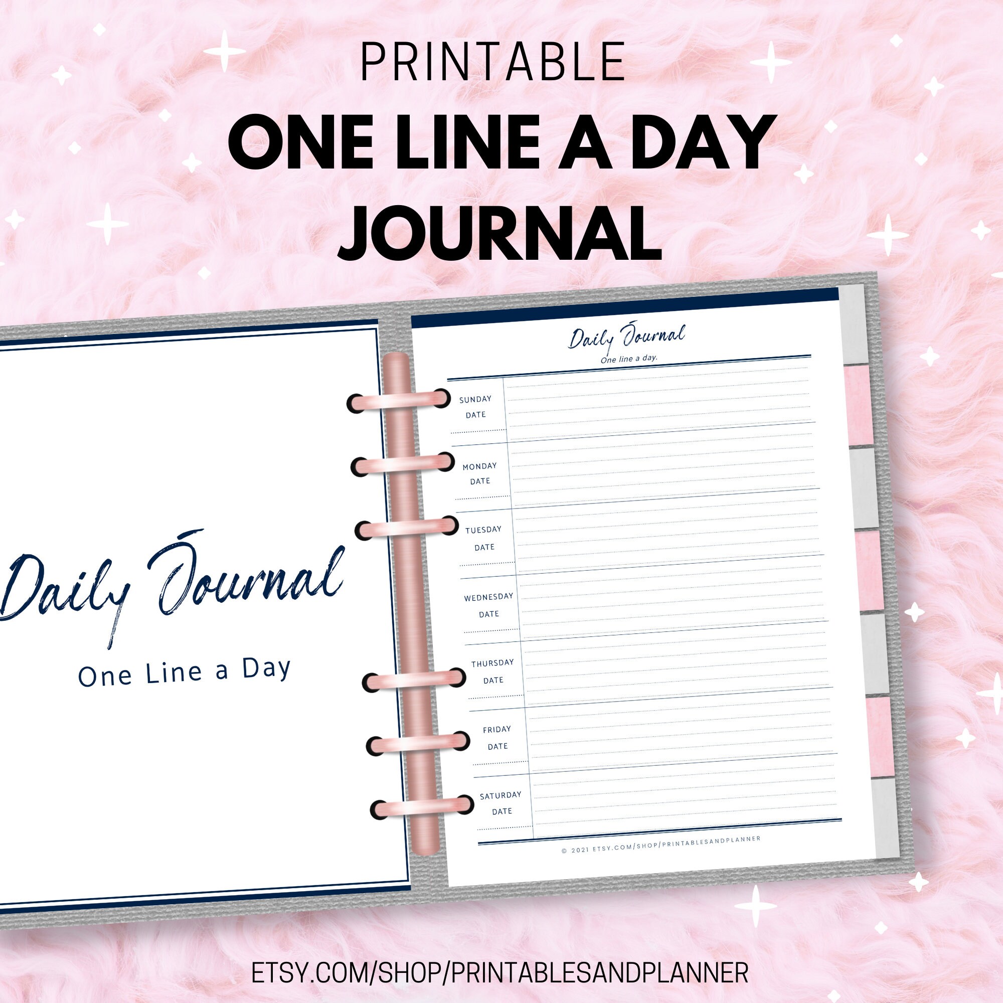 Printable Daily Journal One Line a Day. Develop a Daily Writing Habit ...