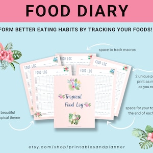 Macros Food Journal Printable | Food Diary | Food Tracker | Intuitive ...