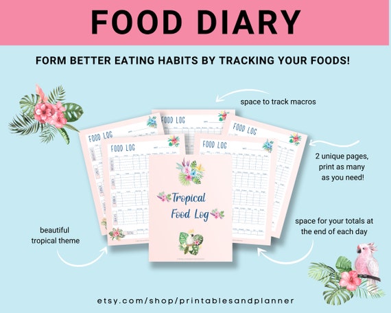 Macros Food Journal Printable Food Diary Food Tracker - Etsy
