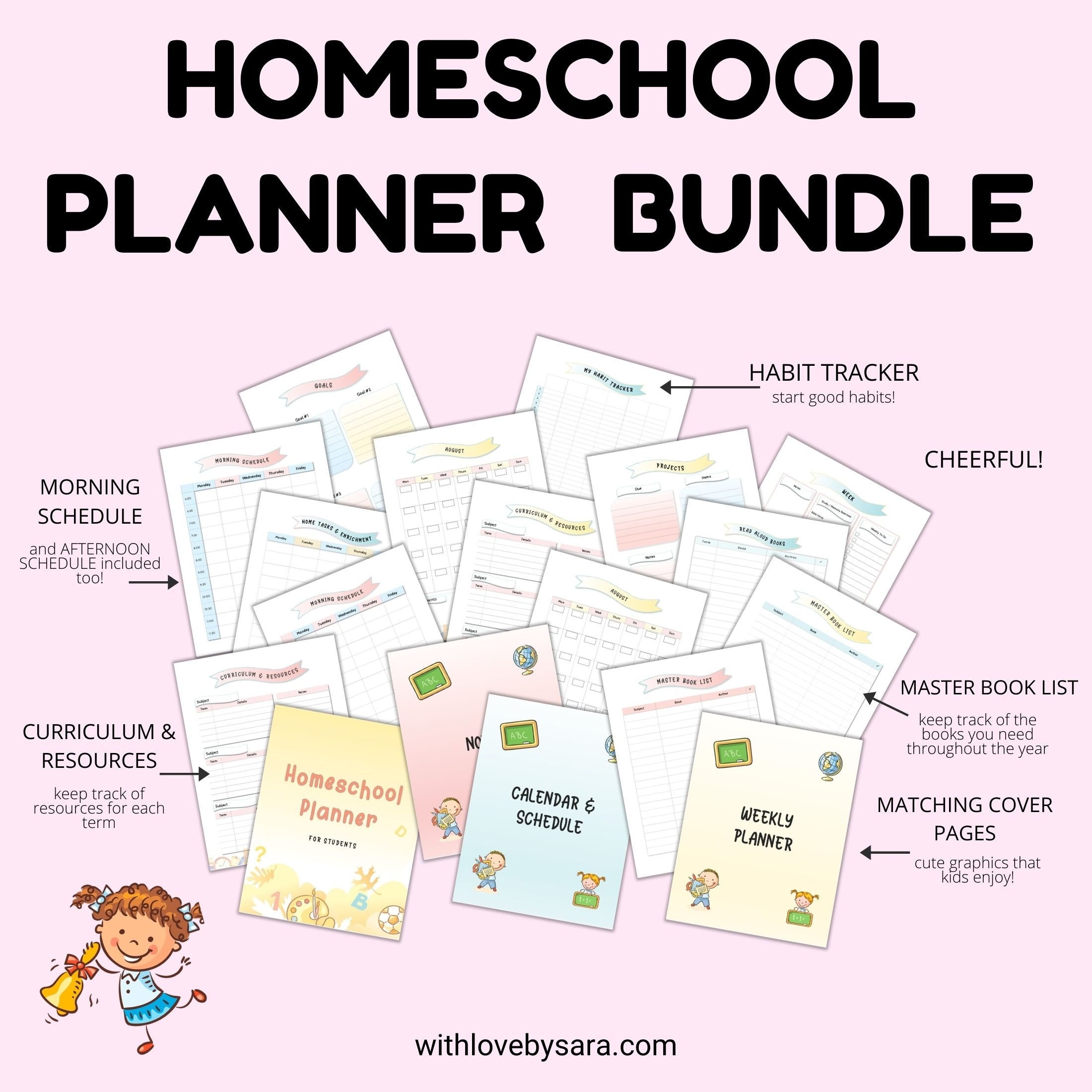 Homeschool Planner Printable Bundle, Secular Homeschool Planner ...