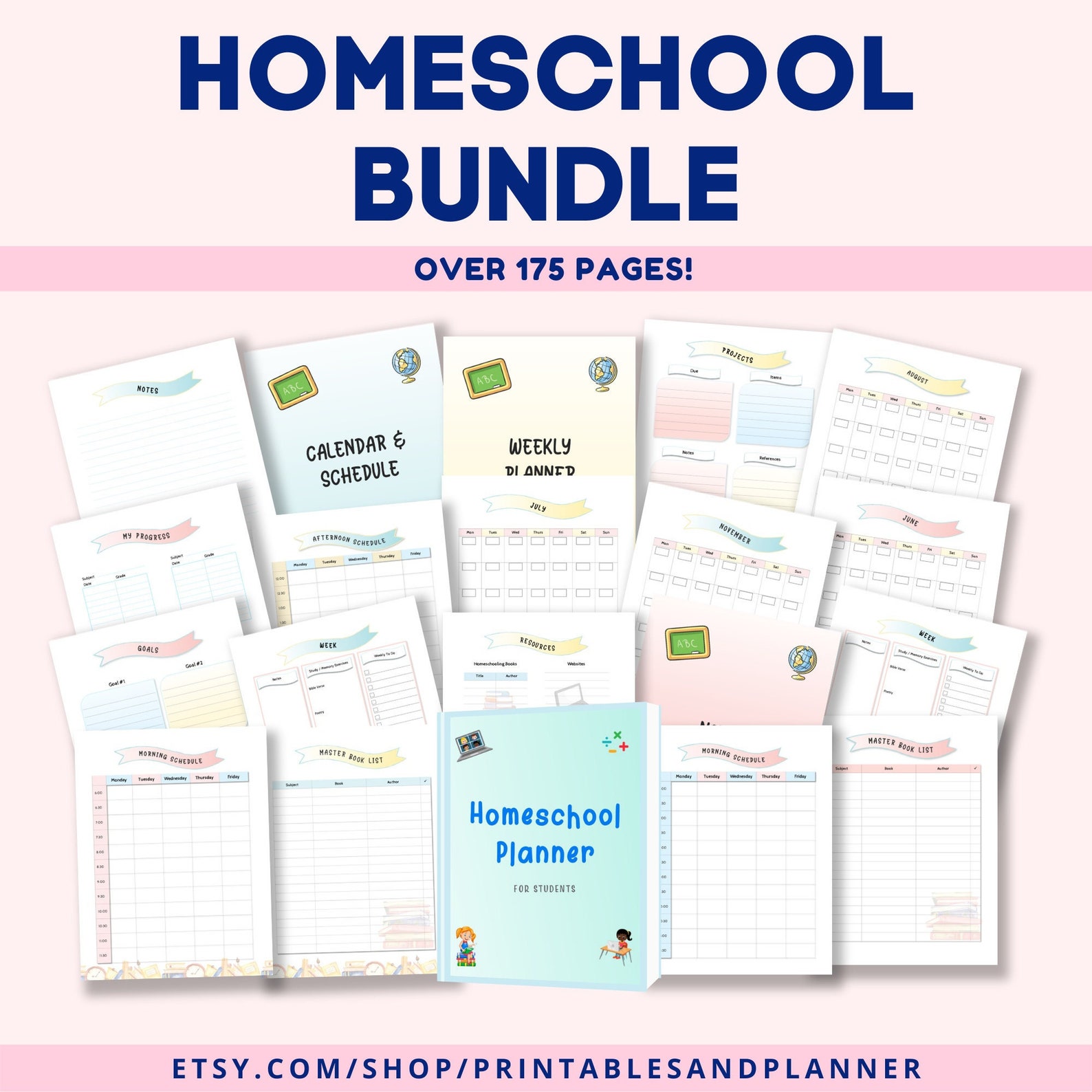 Homeschool Planner Printable Bundle, Secular Homeschool Planner ...