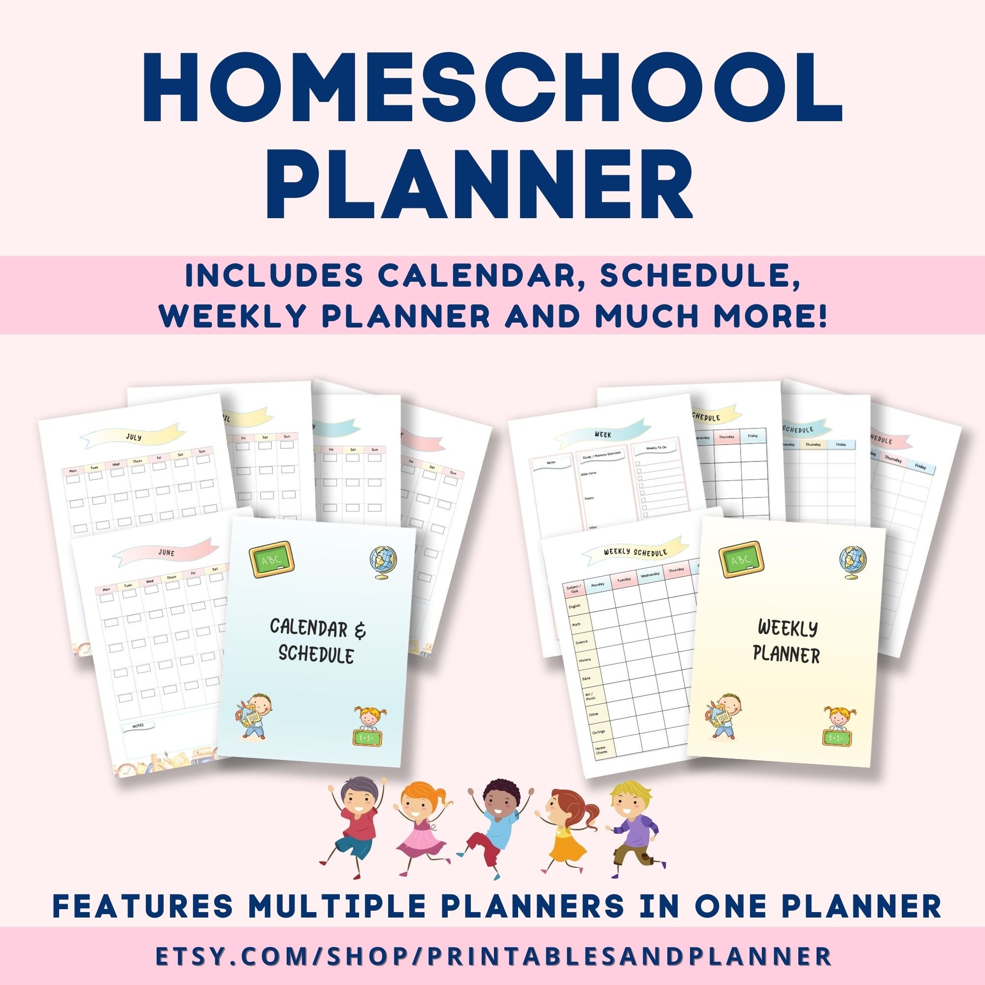 Homeschool Planner Printable Bundle, Secular Homeschool Planner ...
