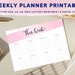 Weekly Planner Printable Landscape, Minimalist Weekly Schedule, Week at ...