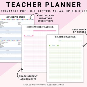 Printable Teacher Planner, Teacher Plan Book, Teacher Agenda, Lesson ...