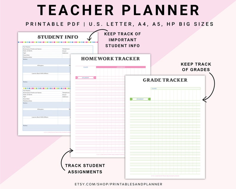 Printable Teacher Planner Teacher Plan Book Teacher Agenda - Etsy