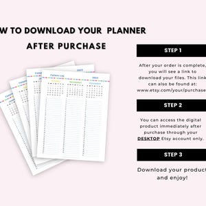 2025 Future Log Printable - Yearly Planner - Monthly Overview - Instant ...