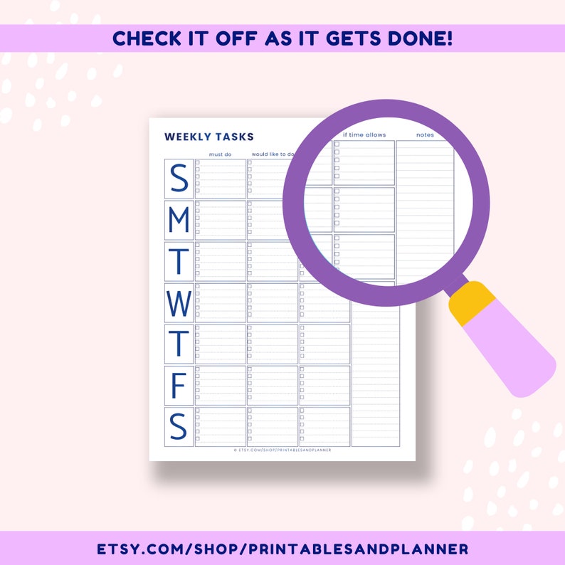 Weekly to Do List Printable the Weekly Tasks Planner Printable Will ...