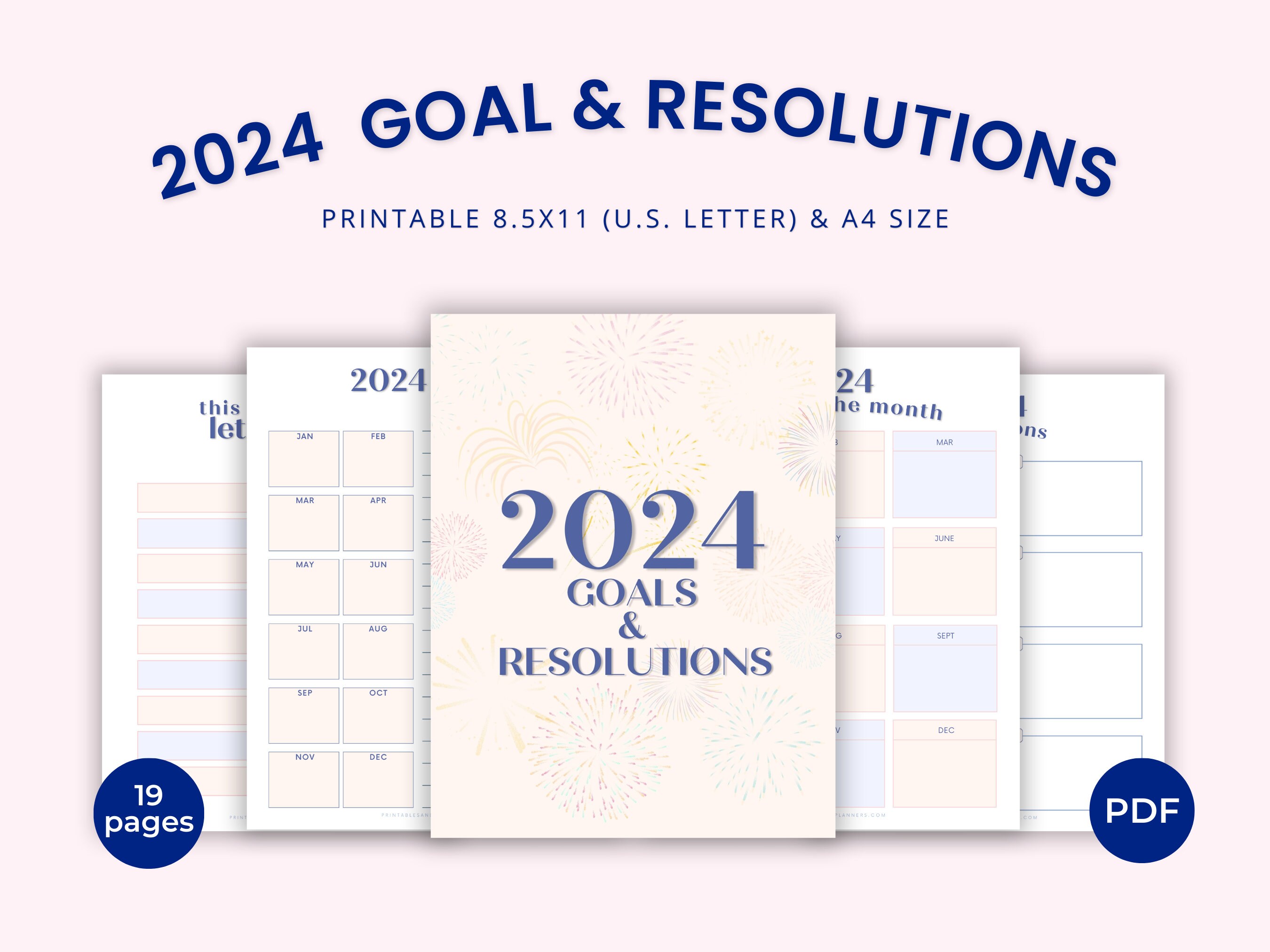 2024 Printable Goal Setting Planner and Affirmation Deck Bundle New ...