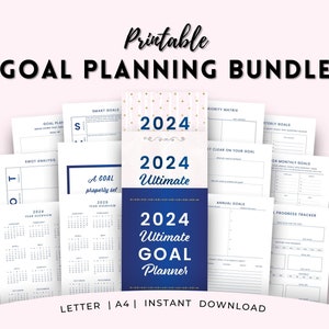 Printable Goal Planner Kit 2024, Goal Setting, Quarterly Goals, Yearly ...