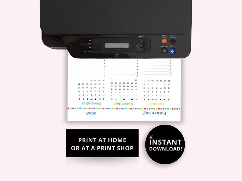 2025 Future Log Printable - Yearly Planner - Monthly Overview - Instant ...
