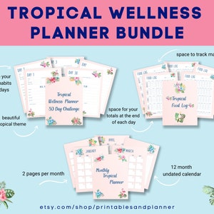Wellness Planner Bundle Includes a Wellness Journal, Food Log, and ...