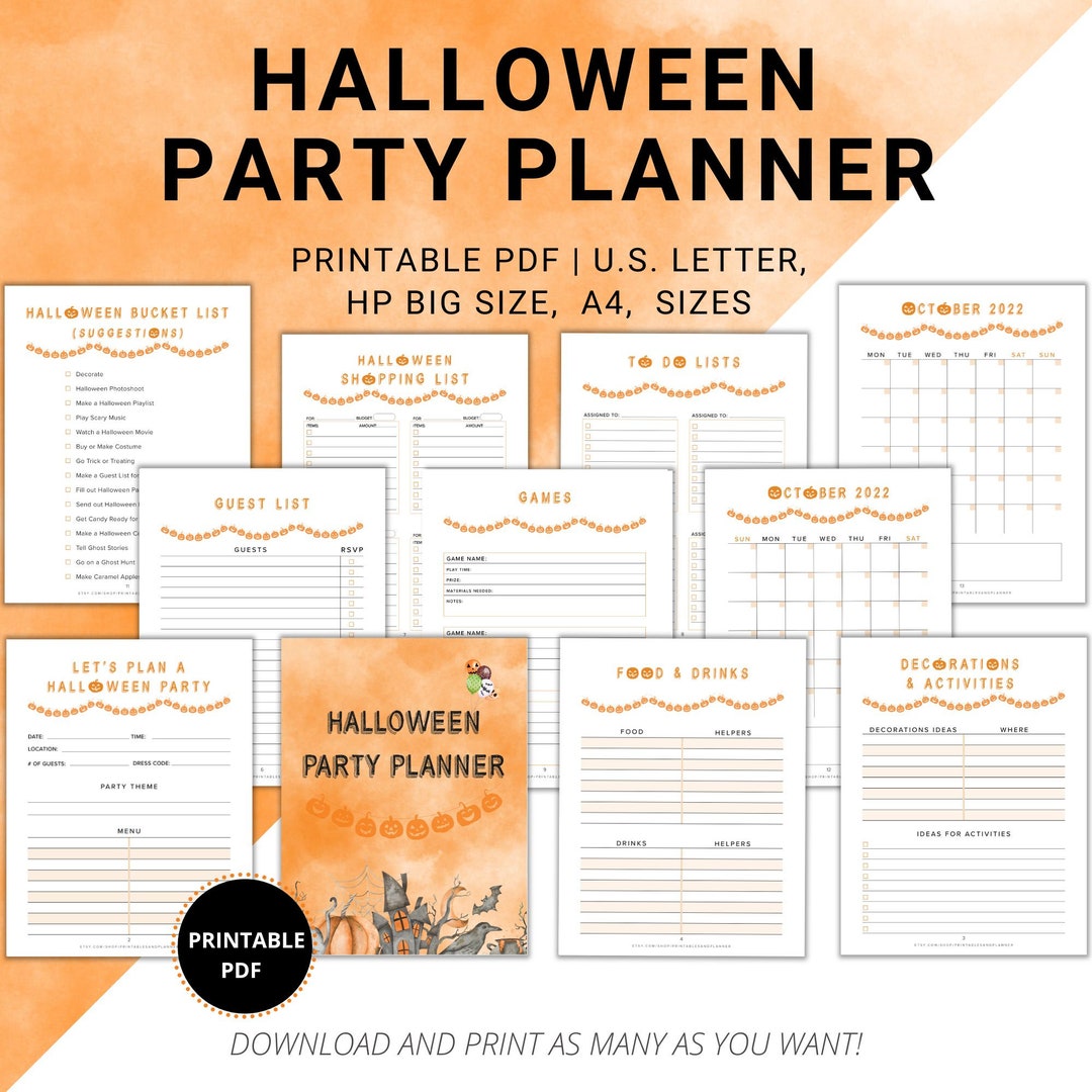 Printable Halloween Party Planner | Halloween Party Organizer ...