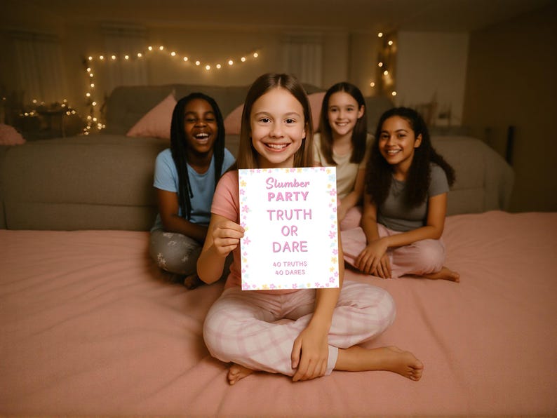 Truth or Dare Game for Tween & Teen Sleepover | 80 Cards (digital ...