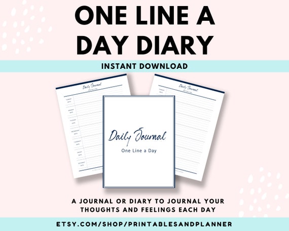 Printable Daily Journal One Line a Day. Develop a Daily - Etsy
