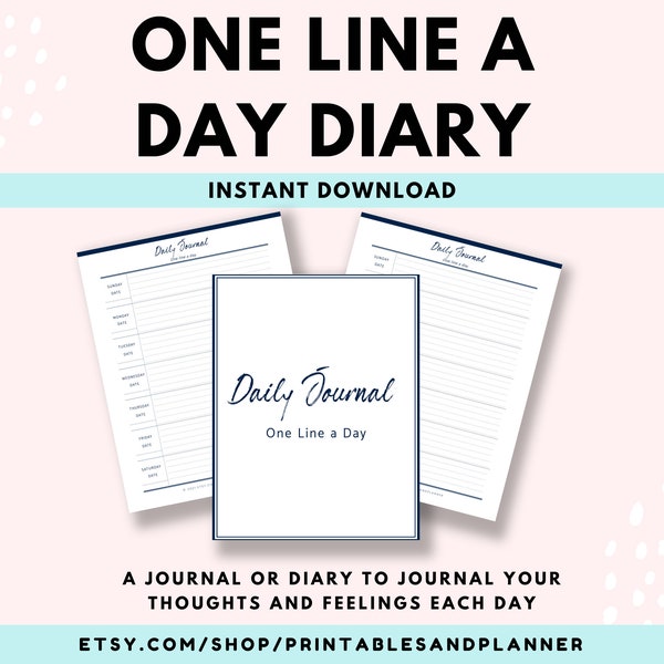 One Line a Day Journal - Etsy