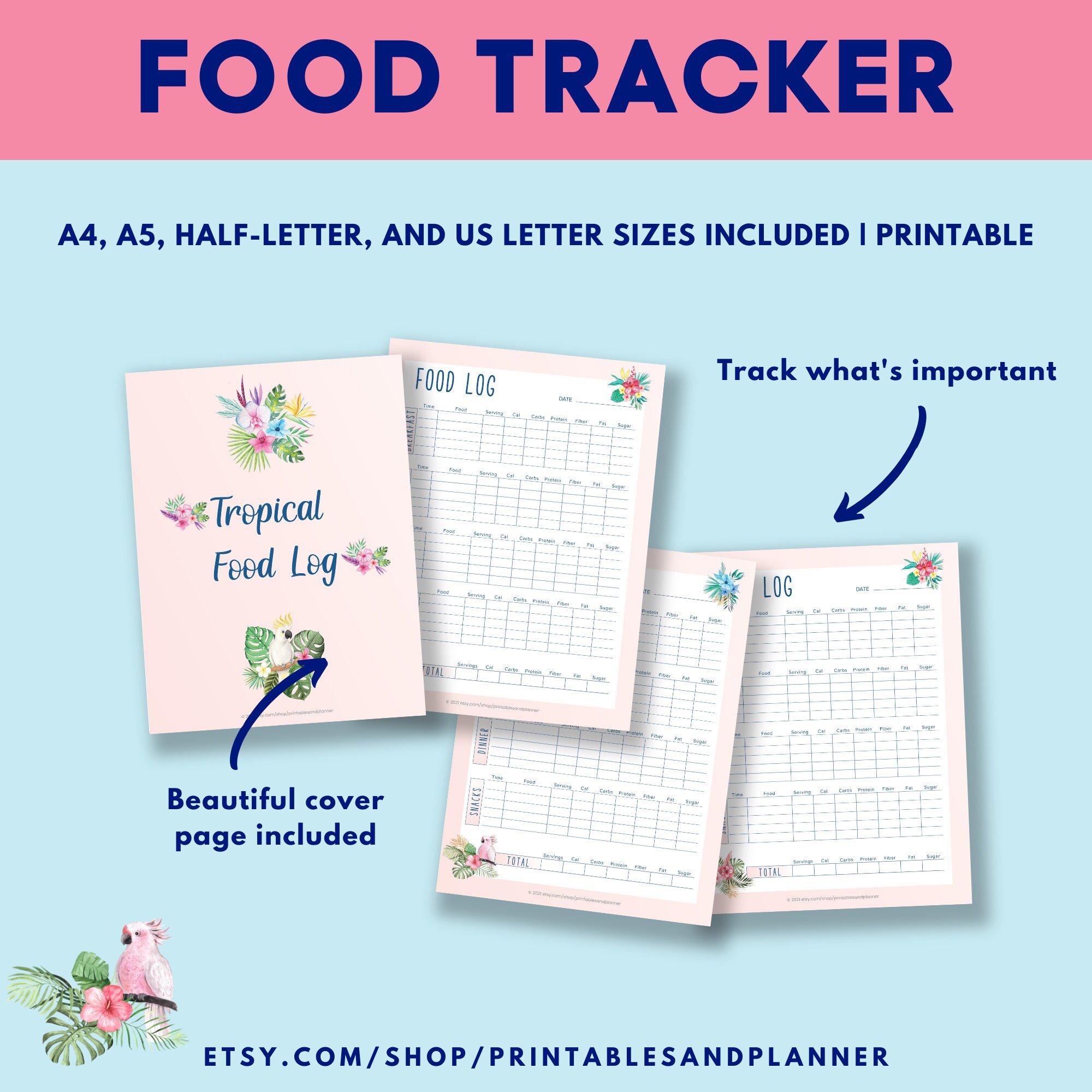 Macros Food Journal Printable | Food Diary | Food Tracker | Intuitive ...