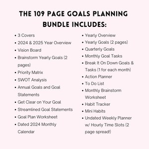 Printable Goal Planner Kit 2024, Goal Setting, Quarterly Goals, Yearly ...