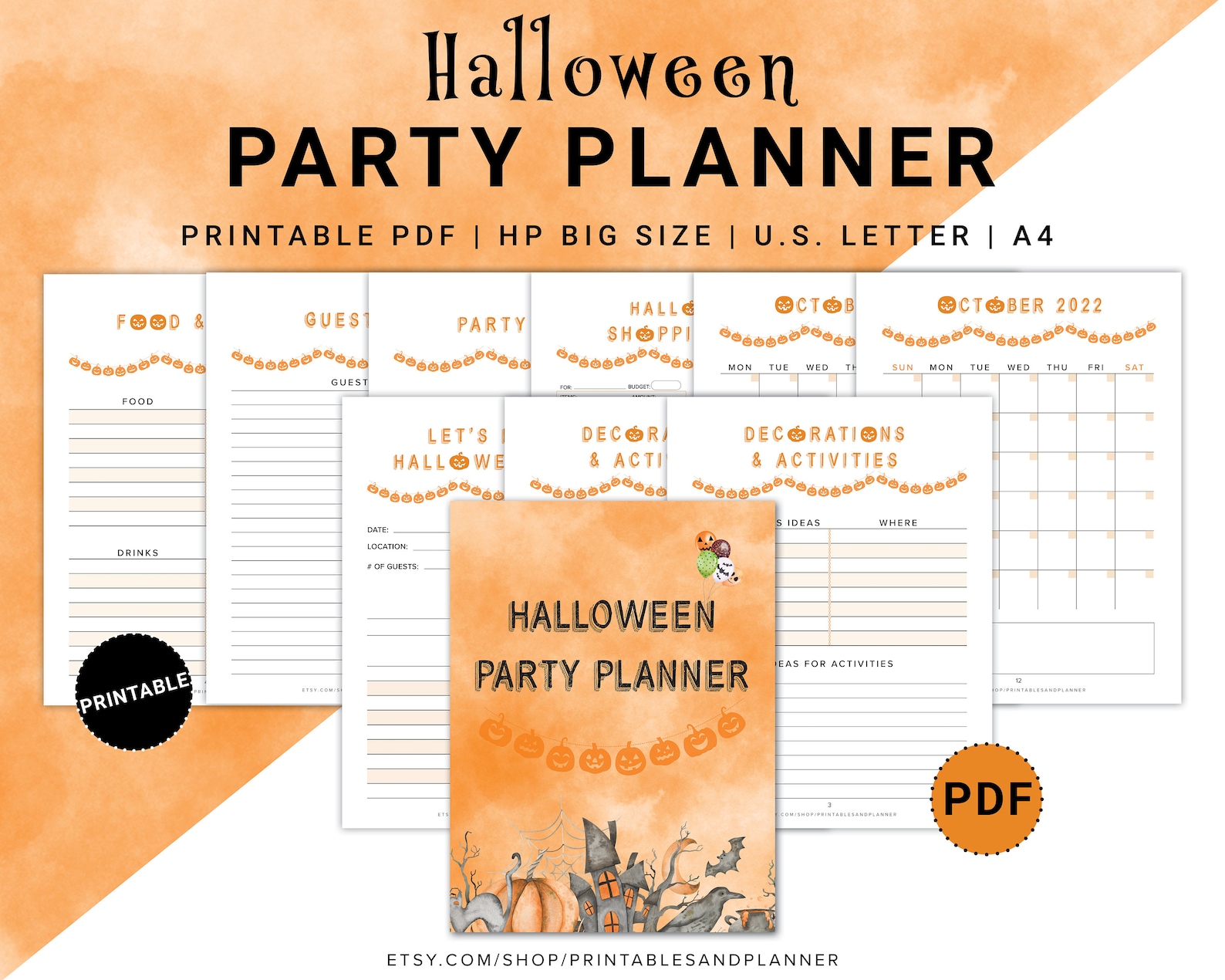 Printable Halloween Party Planner Halloween Party Organizer - Etsy