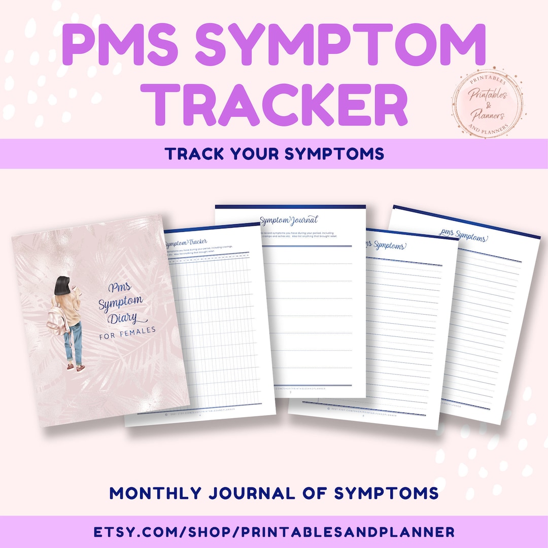 PMS Tracker Period Journal Monthly Printable Cycle Tracker Period ...