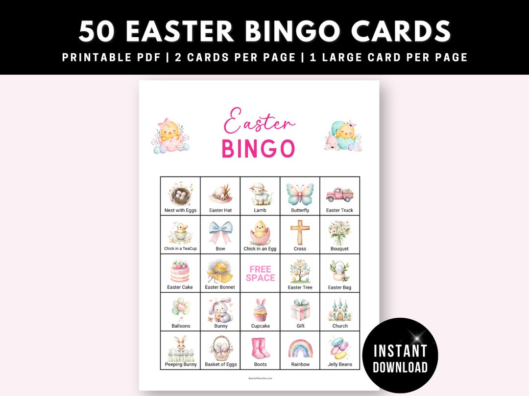 Easter Bingo Game Printable for Kids – Fun Classroom Party Activity ...