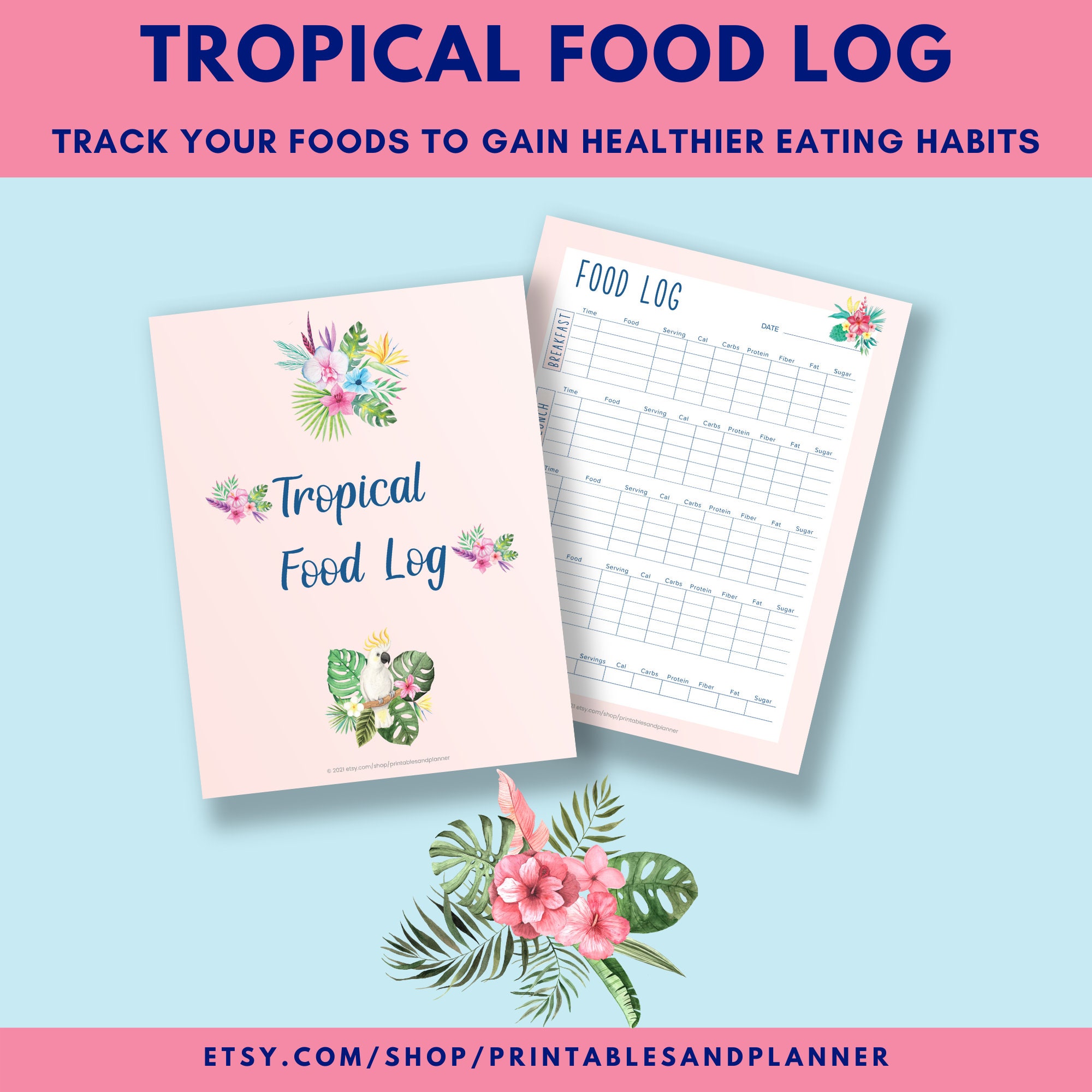 Macros Food Journal Printable | Food Diary | Food Tracker | Intuitive ...