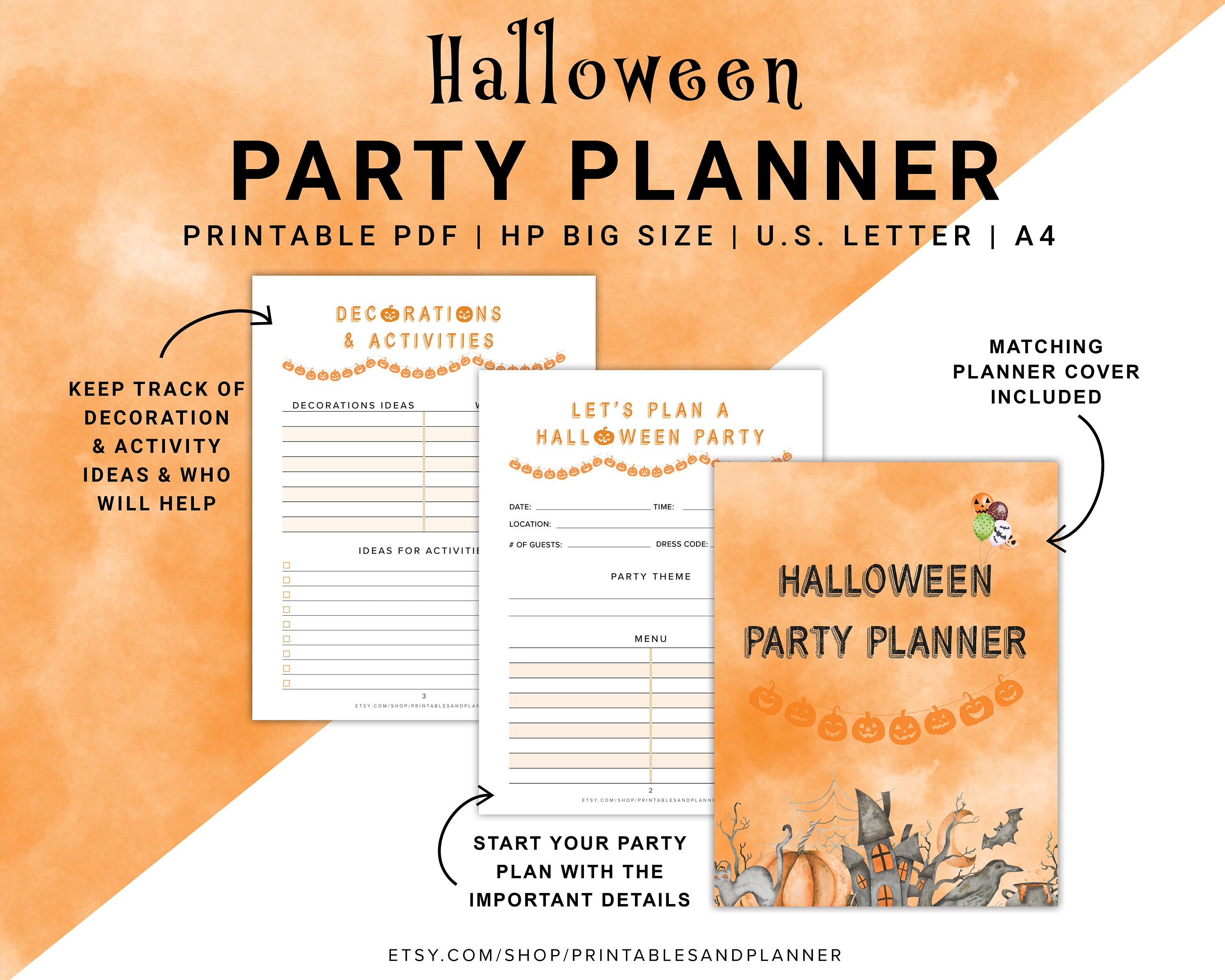Printable Halloween Party Planner Halloween Party Organizer - Etsy