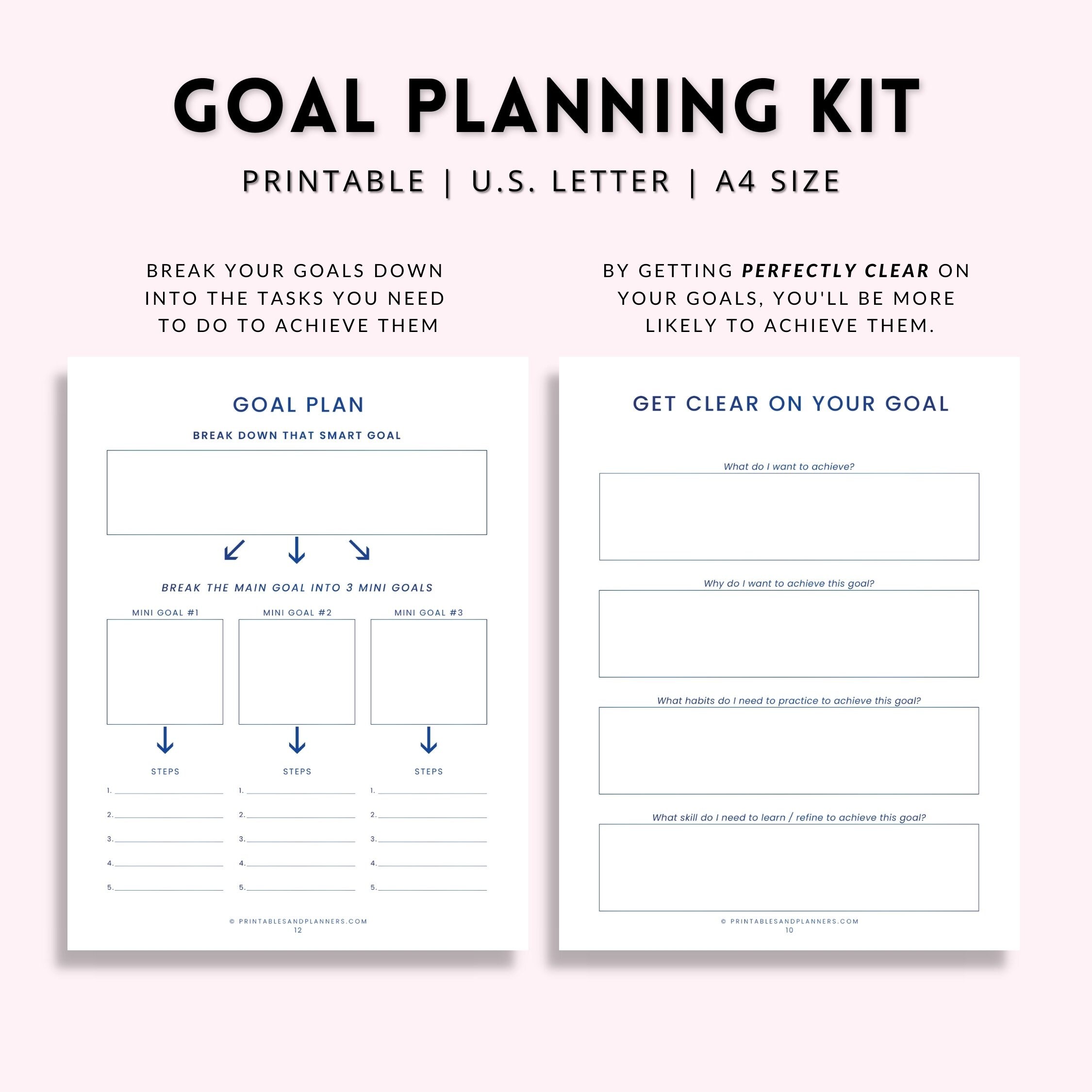 Printable Goal Planner Kit 2024, Goal Setting, Quarterly Goals, Yearly ...