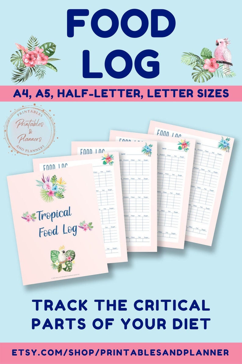 Macros Food Journal Printable | Food Diary | Food Tracker | Intuitive ...