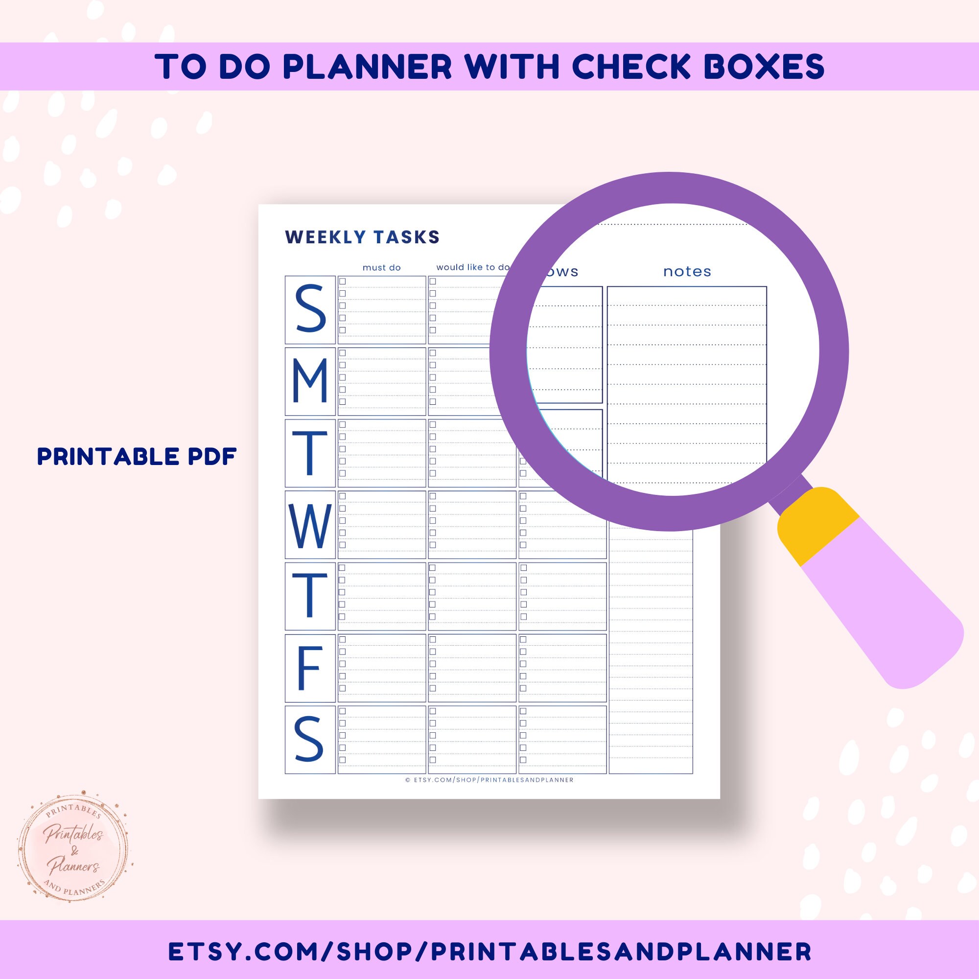 Weekly to Do List Printable the Weekly Tasks Planner Printable Will ...
