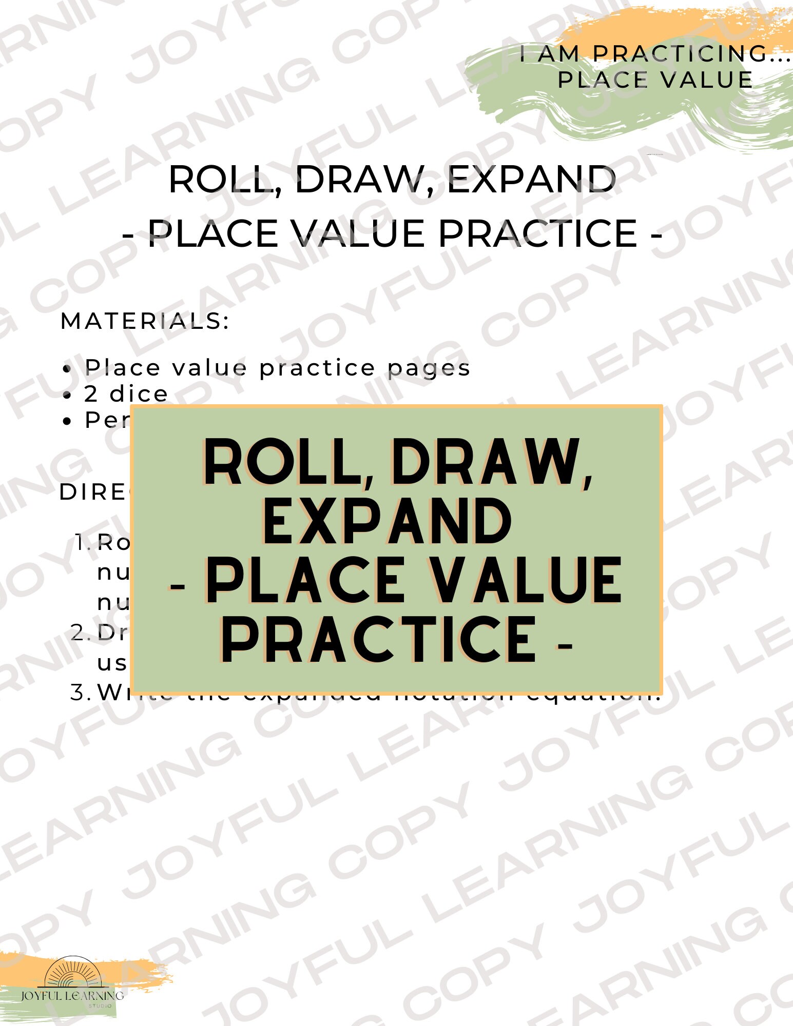 Place Value Math Roll, Draw, Expand PDF File Homeschool and Math ...