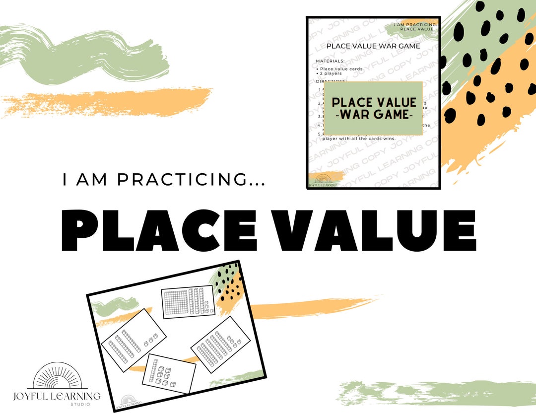 Place Value Math War Game Instant Download PDF File Homeschool and Math ...