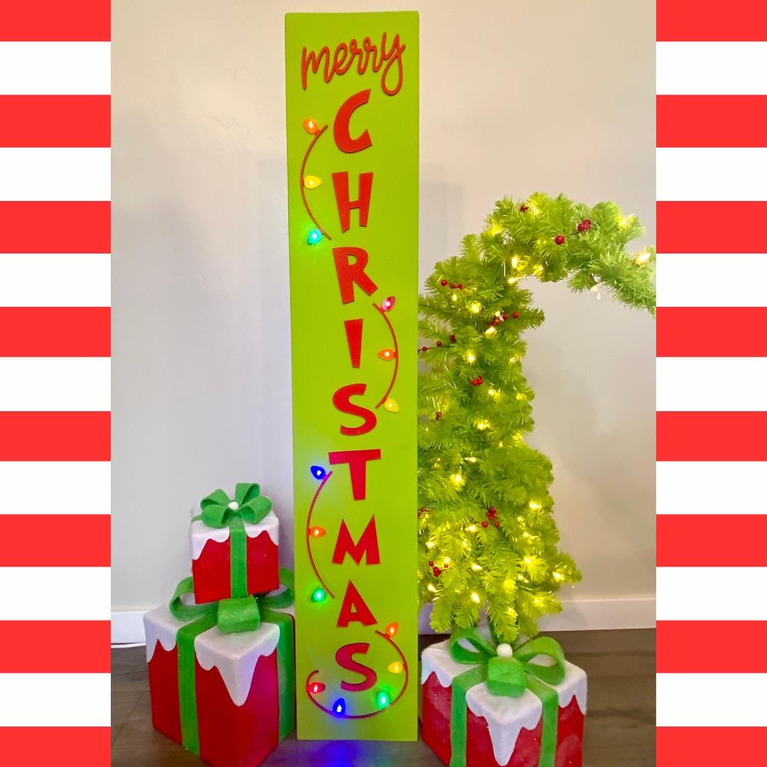 Light up Merry Christmas Welcome Sign for Front Porch - Etsy