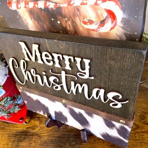 Western Cowboy Christmas Theme Merry Christmas Shelf Decor Sign With ...