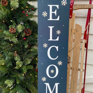 LED Lighted Winter Snowman Welcome Sign for Front Porch, Light up ...