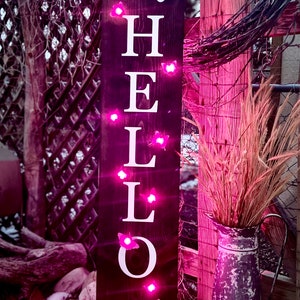 Oh Hello LED Lighted Porch Sign, Bunny Porch Sign With Lighted ...