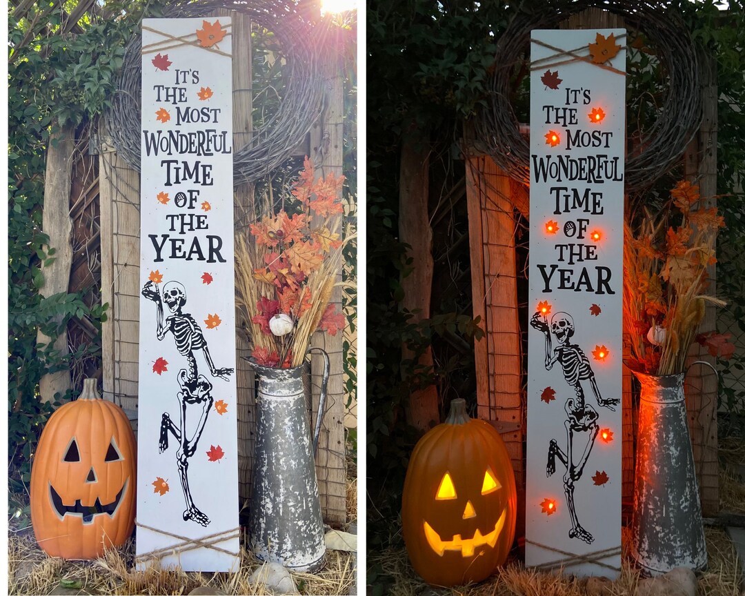 LED Lighted Halloween Dancing Skeleton Its the Most Wonderful Time of ...