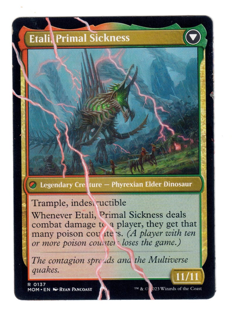 Etali Primal Conqueror Altered Full Art MTG Dinosaur CEDH Legendary Red ...