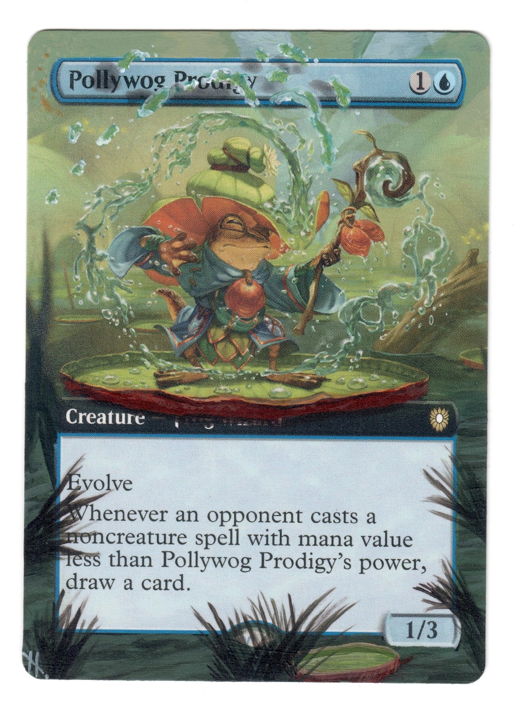 Pollywog Prodigy Altered Art MTG Frog Extended Borderless Cedh ...