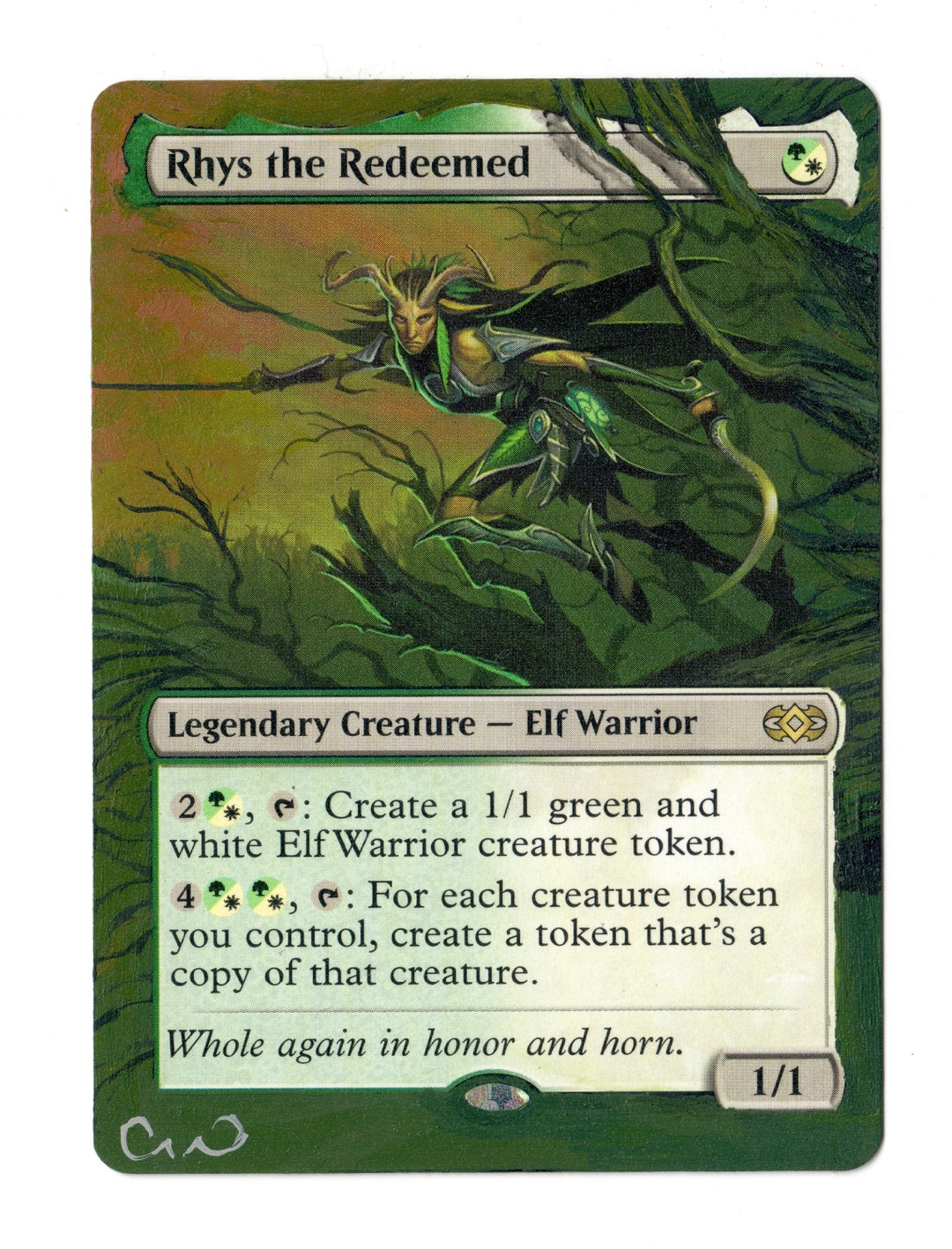 Rhys the Redeemed Altered Full Art MTG Magic Commander EDH Token ...