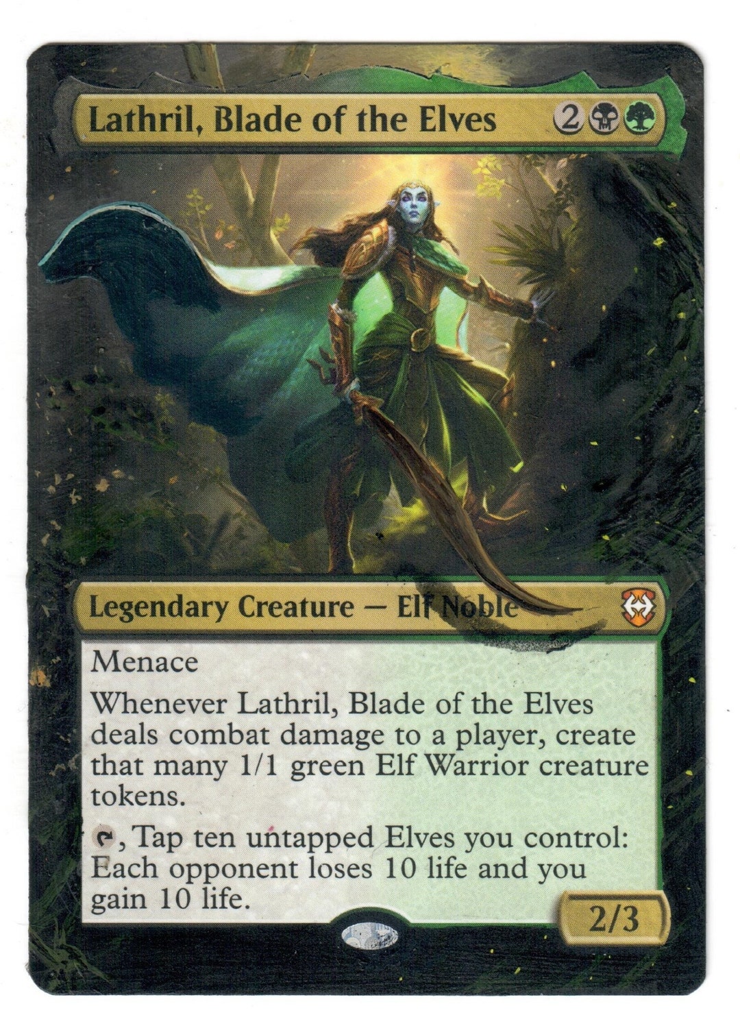 Lathril Blade of the Elves Altered Art MTG Magic Full Extended ...