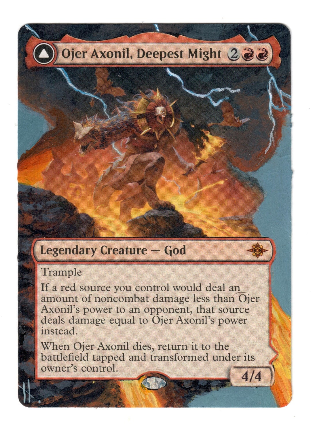 Ojer Axonil Deepest Might Altered Art MTG God Red Double Sided Painted ...