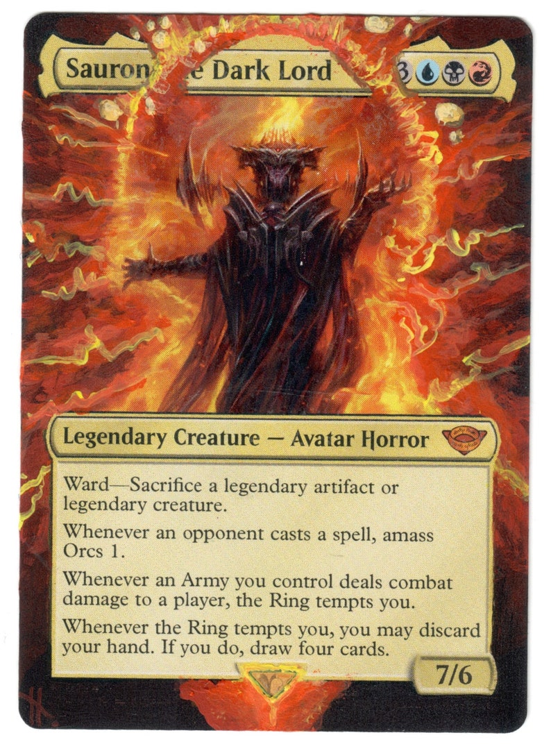 Sauron the Dark Lord Altered Full Art MTG Magic of the Rings EDH ...