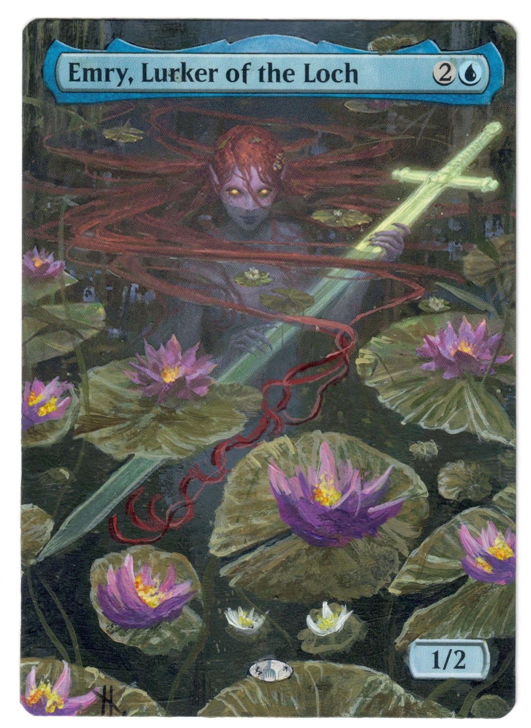 Emry Lurker of the Loch Textless Full Altered Art MTG Painted Artifact ...