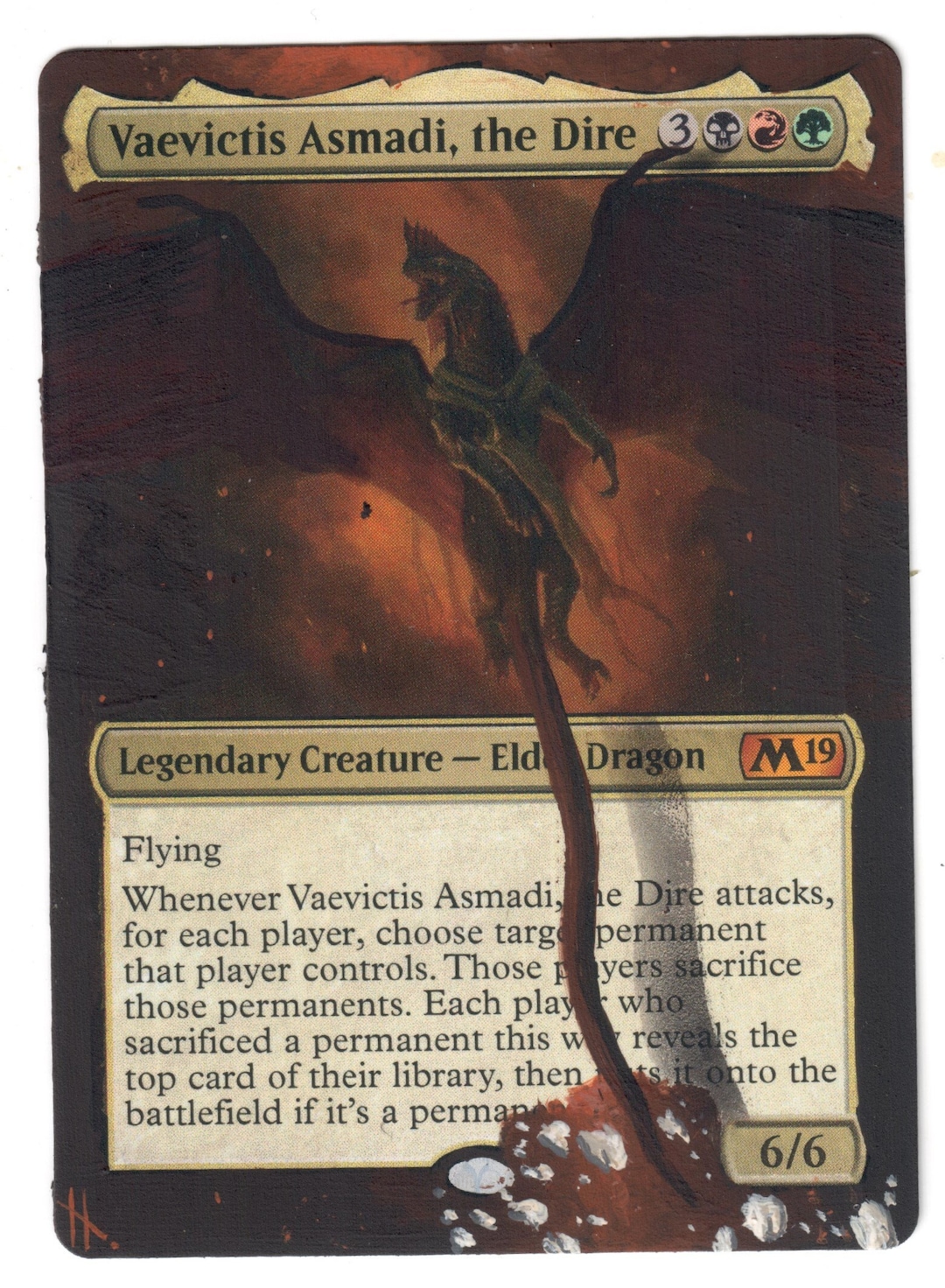 Vaevictis Asmadi the Dire Altered Full Art MTG Magic EDH Commander Elder Dragon - Etsy
