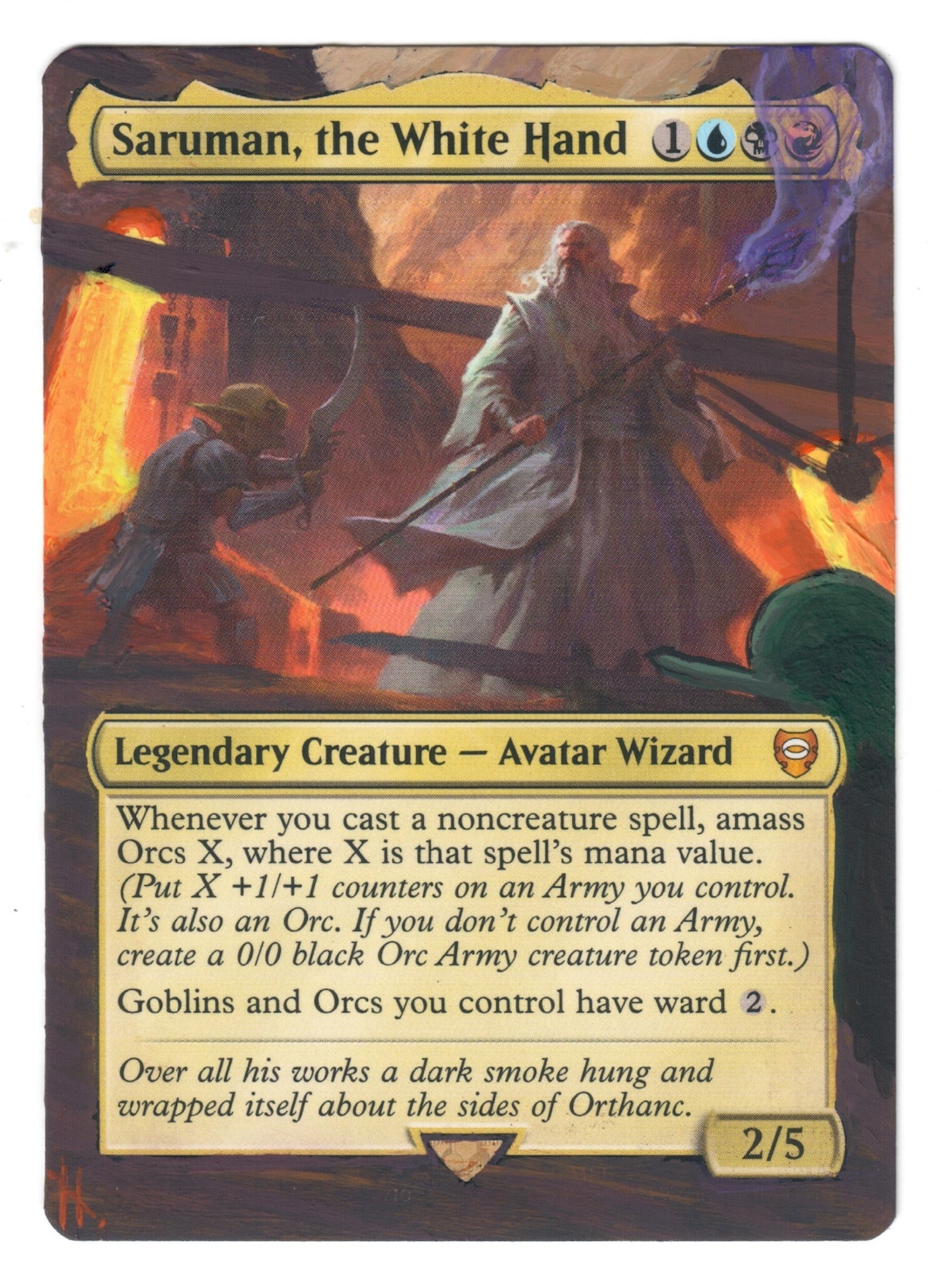 Saruman the White Hand Full Altered Art MTG Magic LOTR Lord Rings Amass ...