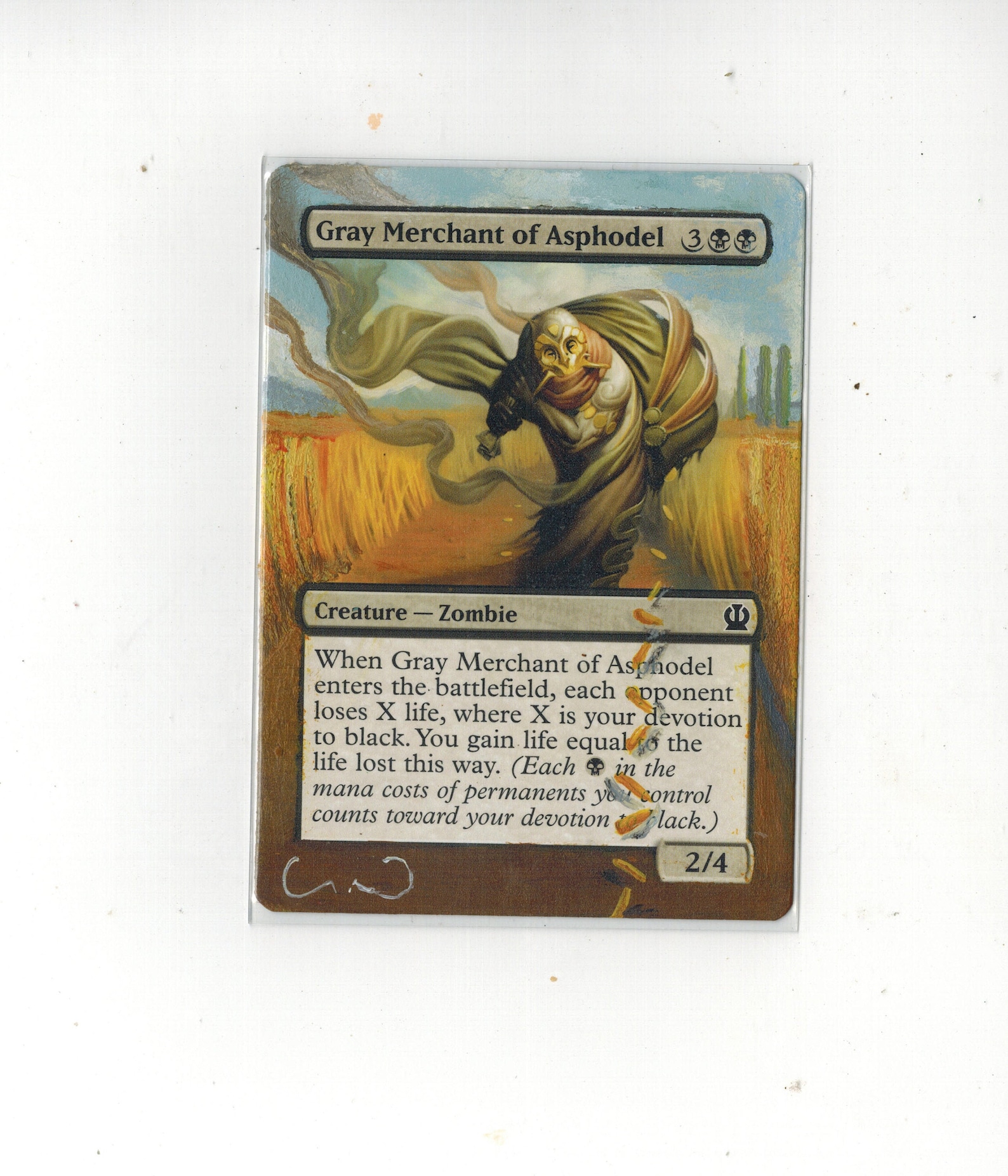 Gray Merchant of Asphodel Altered Full Art MTG Magic Commander - Etsy