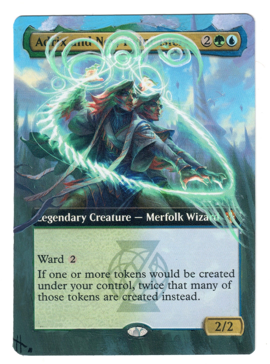 Adrix and Nev, Twincasters Altered Art MTG Token Extended Borderless ...