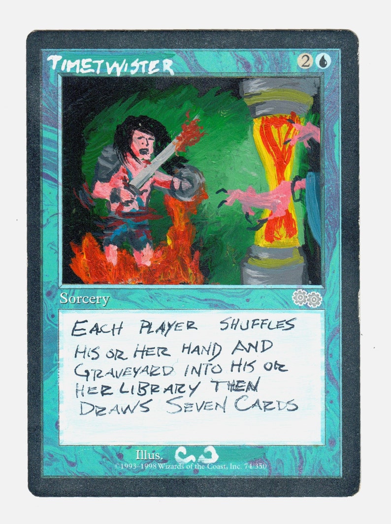 Timetwister Proxy Altered Art MTG Magic Commander EDH Painted - Etsy UK