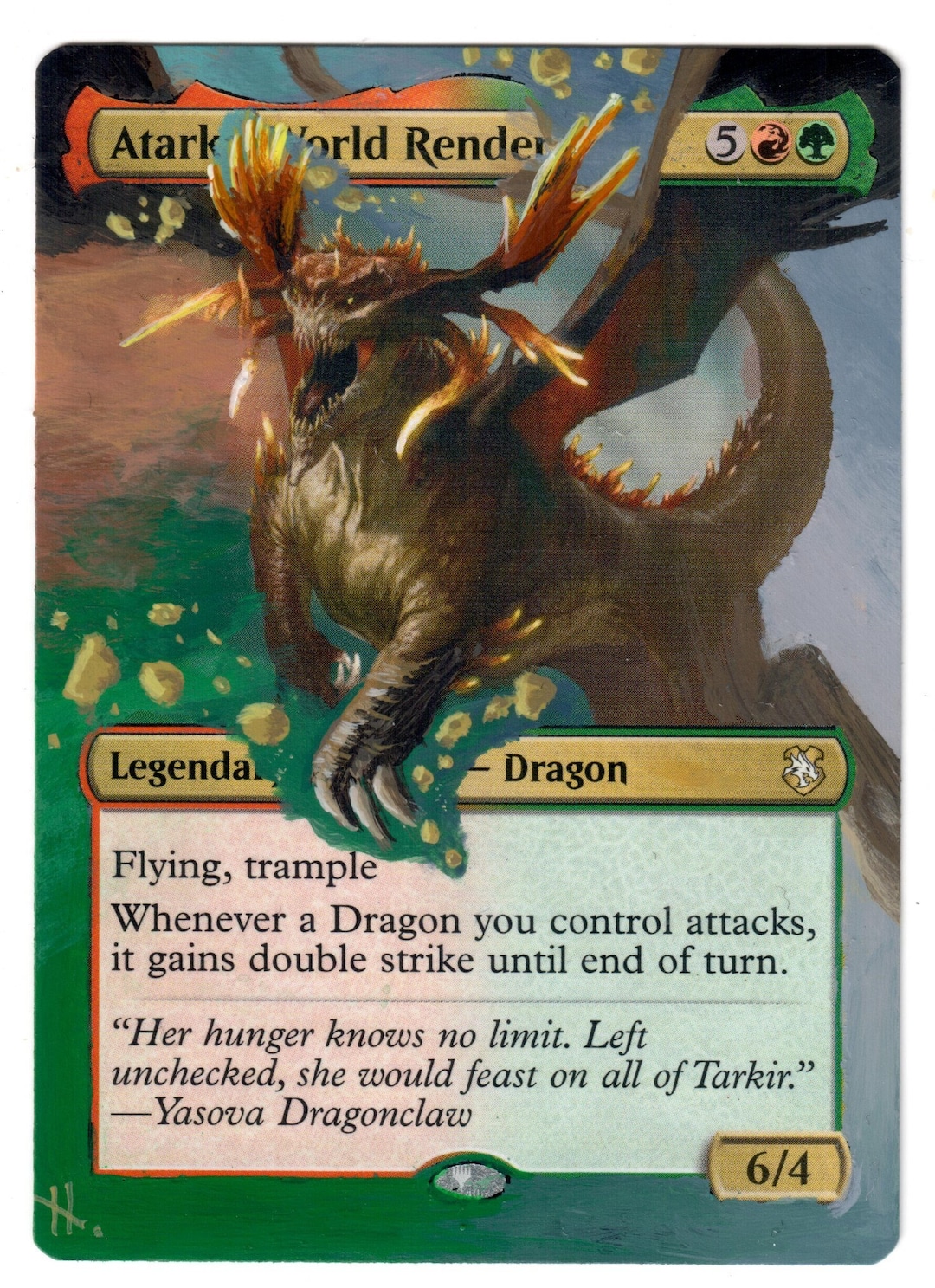 Atarka World Render Altered Art MTG Magic EDH Commander Dragon Special ...