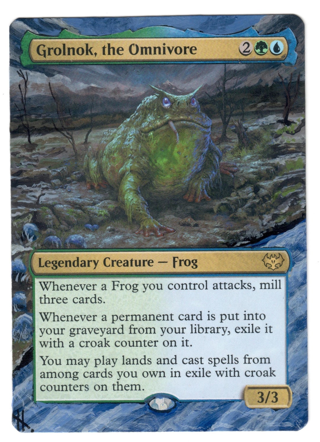 Grolnok the Omnivore Full Art Magic TG EDH Frog Commander Legendary Simic - Etsy